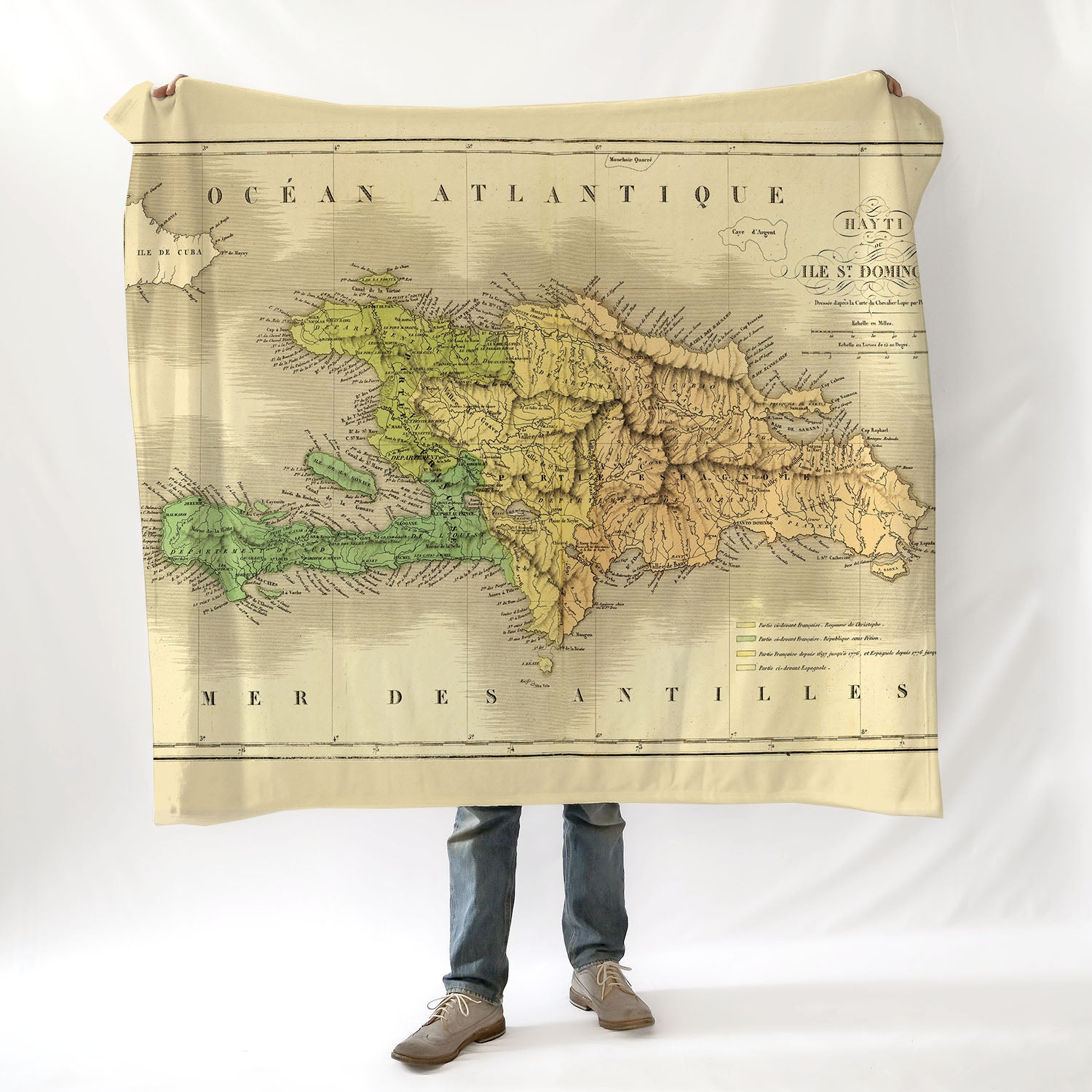 Haiti & Dominican Republic Vintage Map Blanket – Maritime Tribes USA